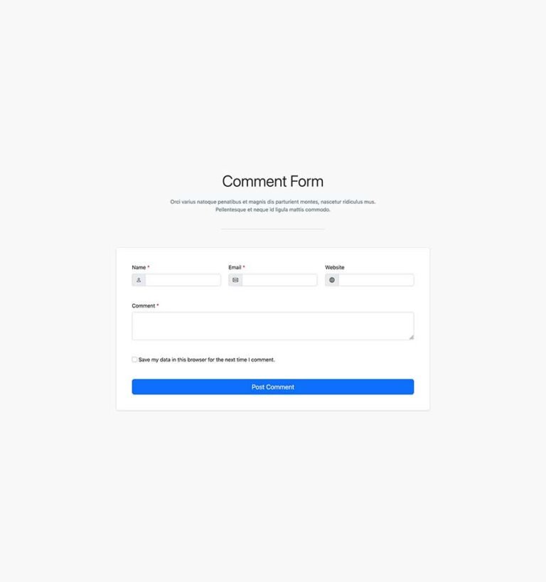 Bootstrap 5 Elegant Comment Form Template - BootstrapBrain Bootstrap 5 Elegant Comment Form Template - BootstrapBrain