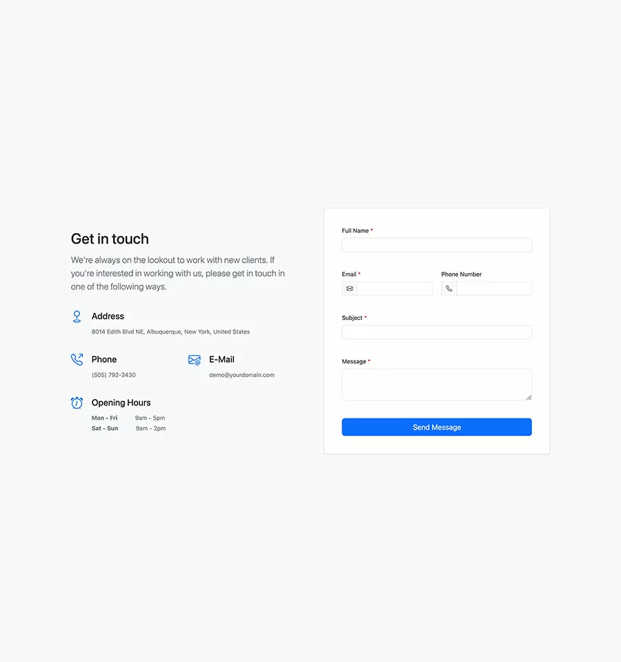 Bootstrap 5 Contact Form Code Snippet Example BootstrapBrain