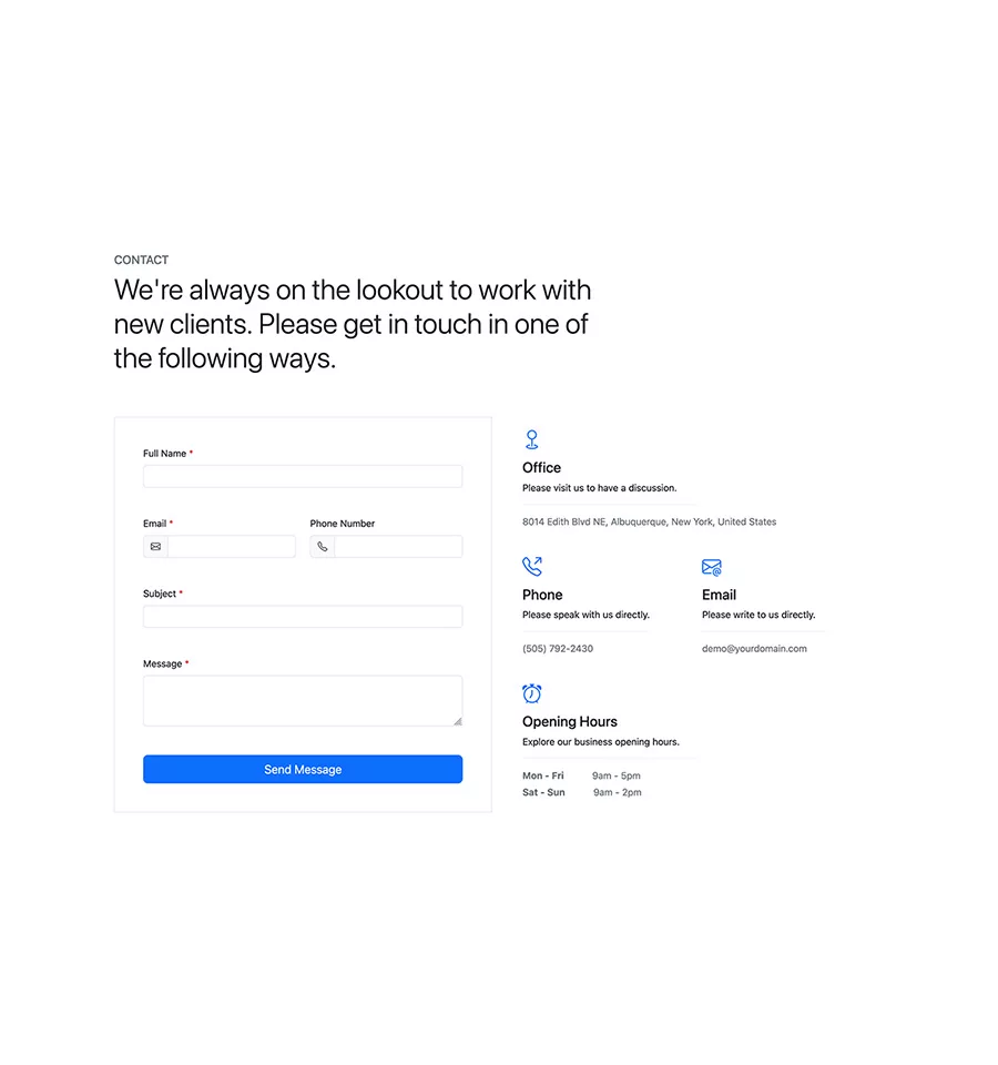 Bootstrap 5 Contact Form Example BootstrapBrain